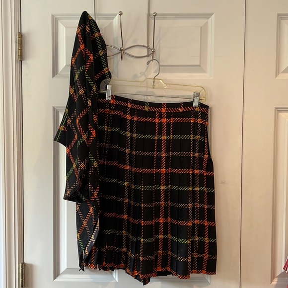 R.B Design Group | Skirts | Rb Design Group 0 Silk Multicolored Pleated ...